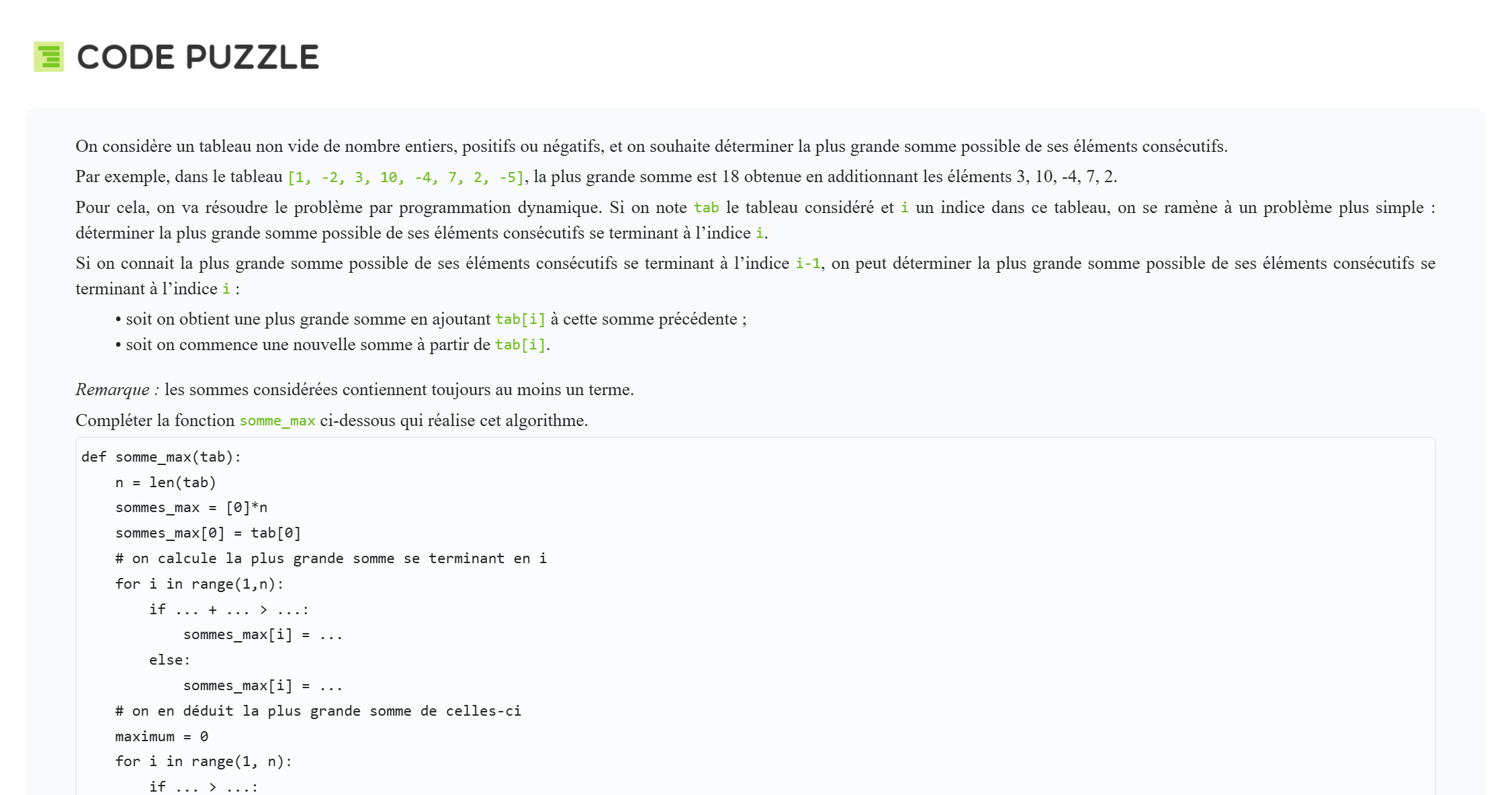 Code Puzzle | Défi - D29HK