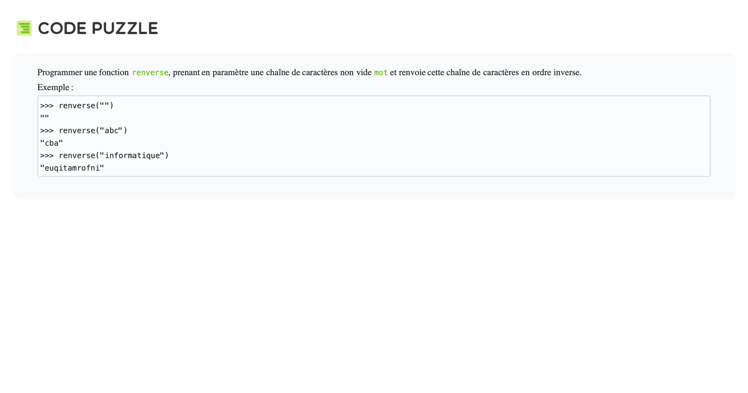 Code Puzzle | Défi - D583C