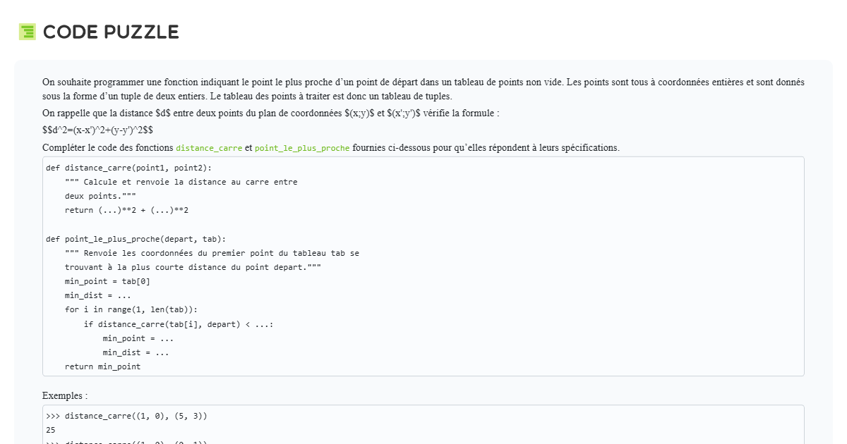Code Puzzle | Défi - D63YK