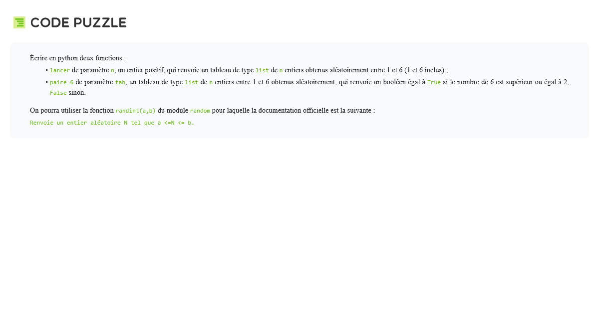 Code Puzzle | Défi - D7WXY
