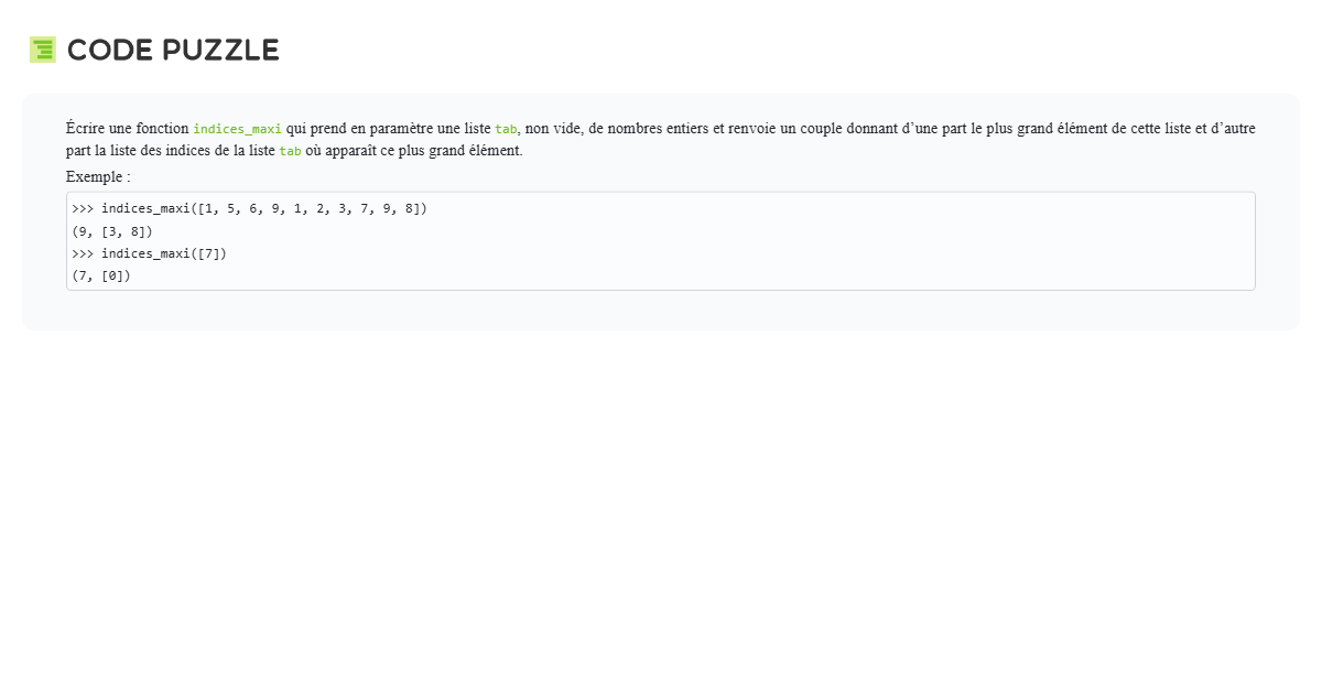 Code Puzzle | Défi - D83WJ