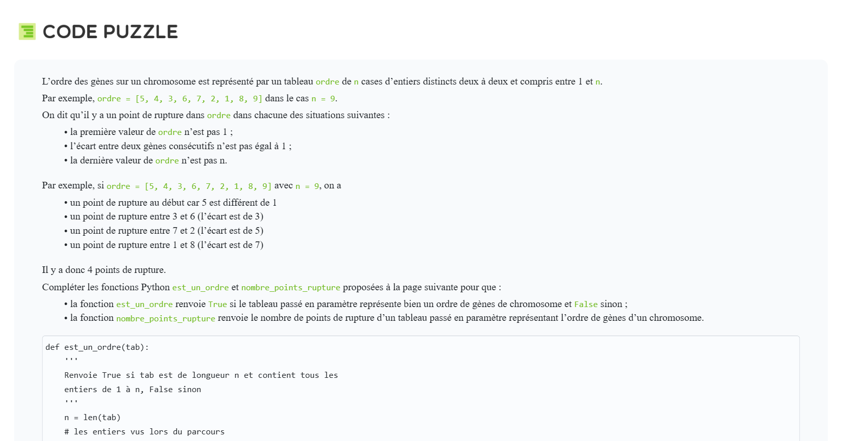 Code Puzzle | Défi - D8VLB