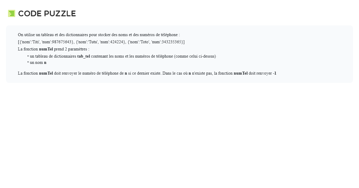 Code Puzzle | Défi - D9DGH