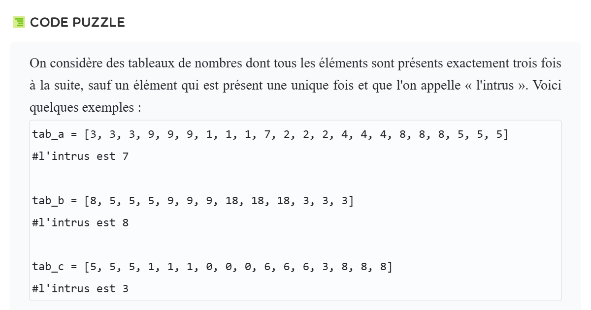 Code Puzzle | Défi - D9HM6