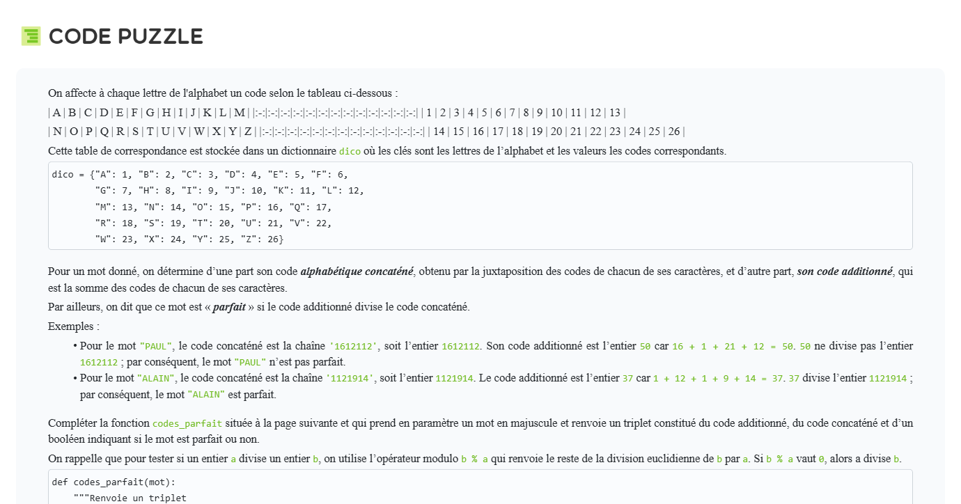 Code Puzzle | Défi - D9TJV
