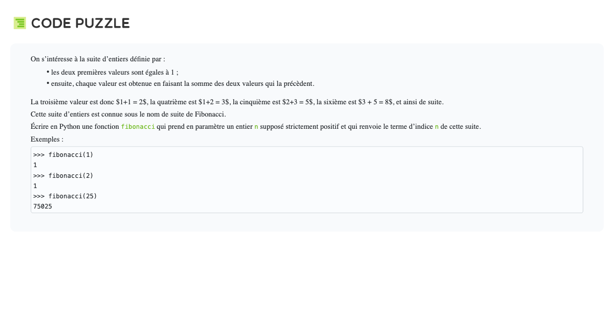 Code Puzzle | Défi - DAE9Q