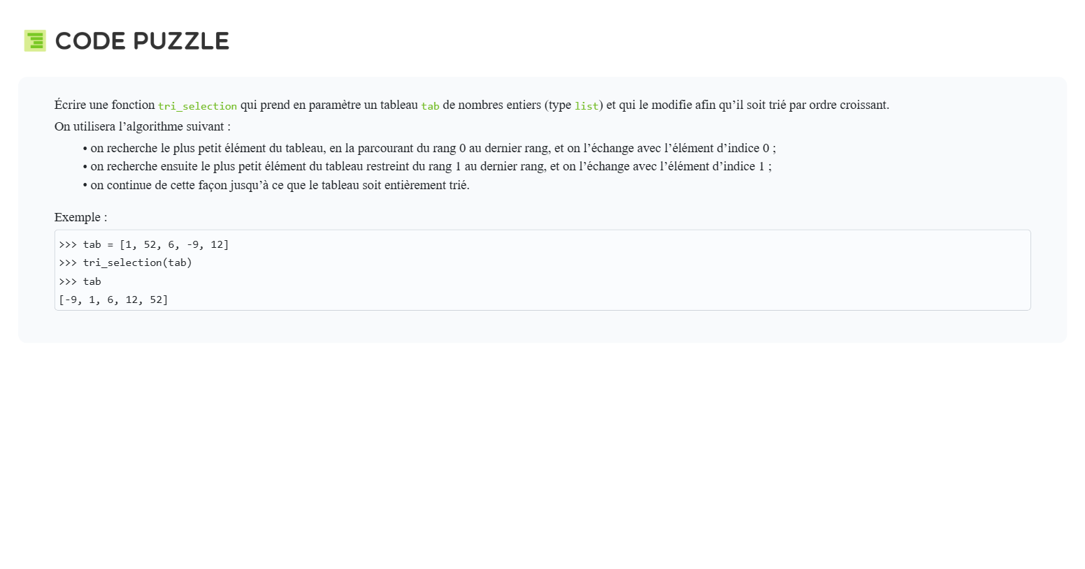 Code Puzzle | Défi - DBS54