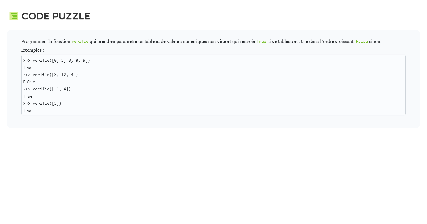 Code Puzzle | Défi - DCDG3