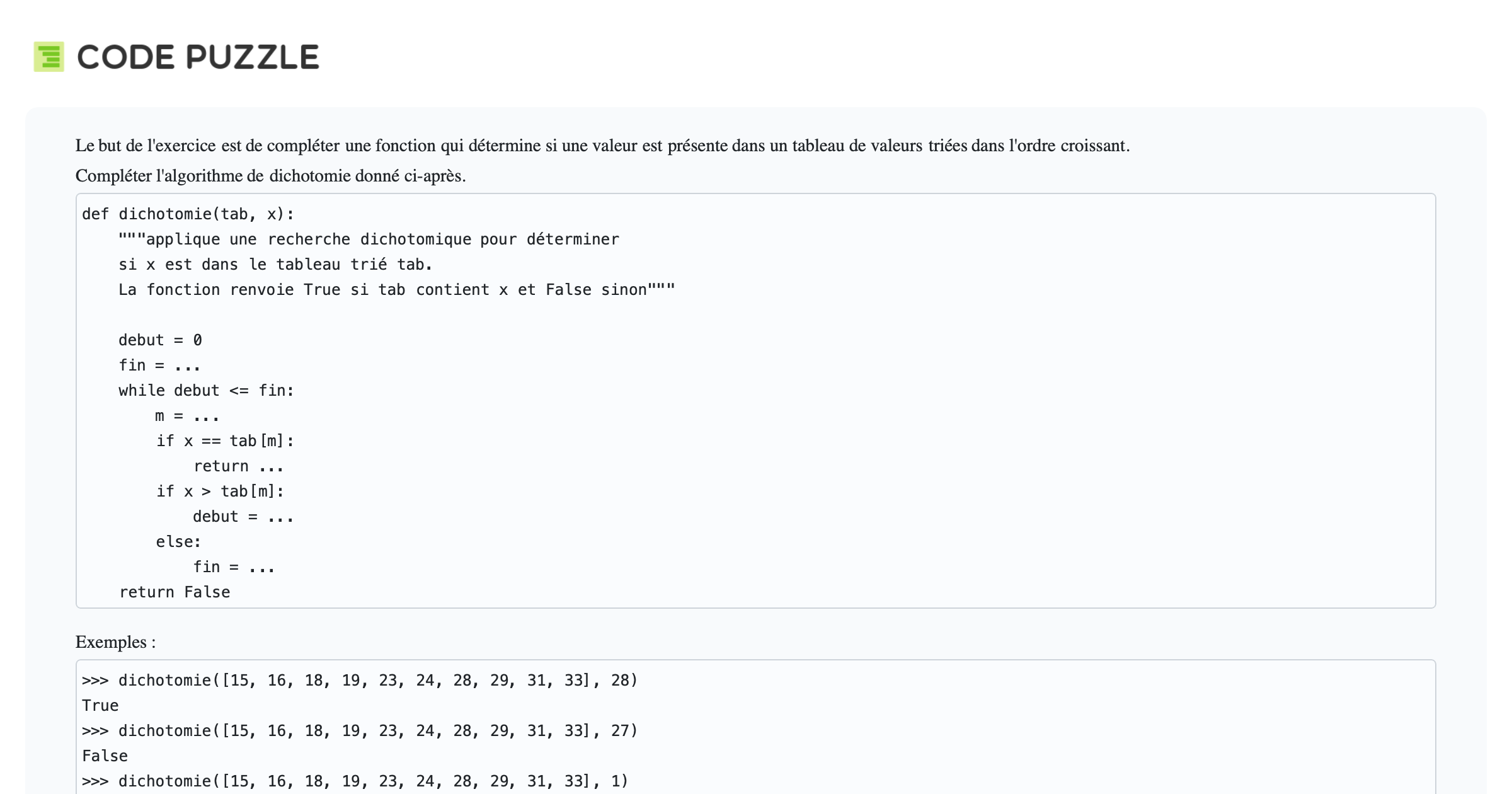 Code Puzzle | Défi - DD476