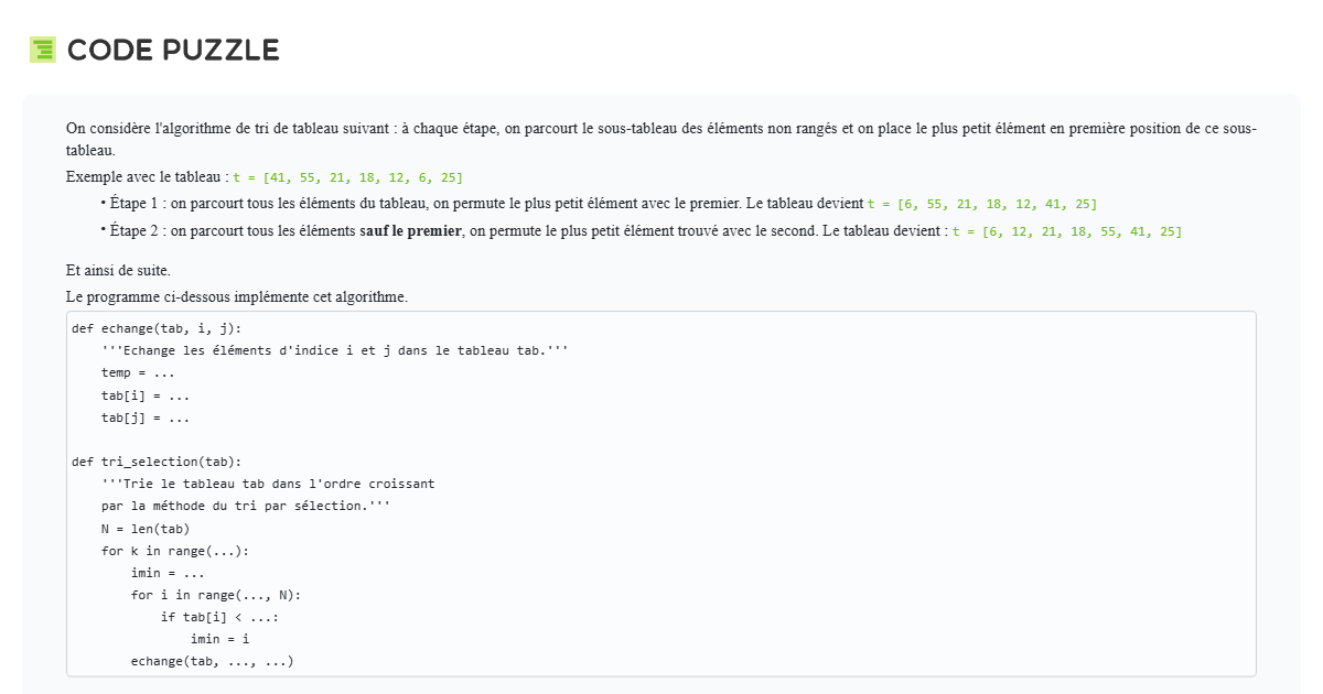 Code Puzzle | Défi - DF8PT
