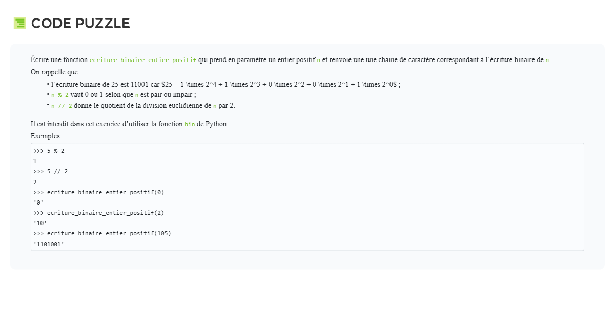 Code Puzzle | Défi - DH4RX