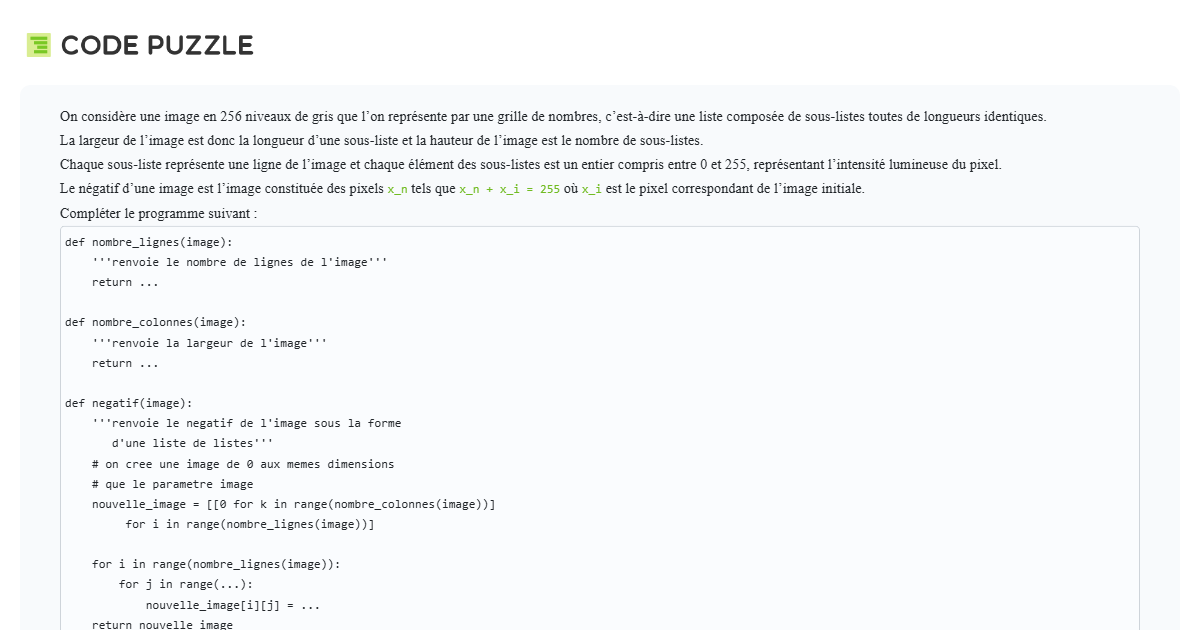 Code Puzzle | Défi - DNGKQ