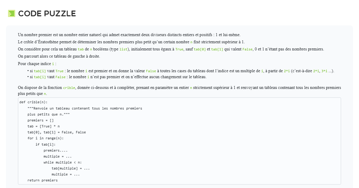 Code Puzzle | Défi - DV5RF