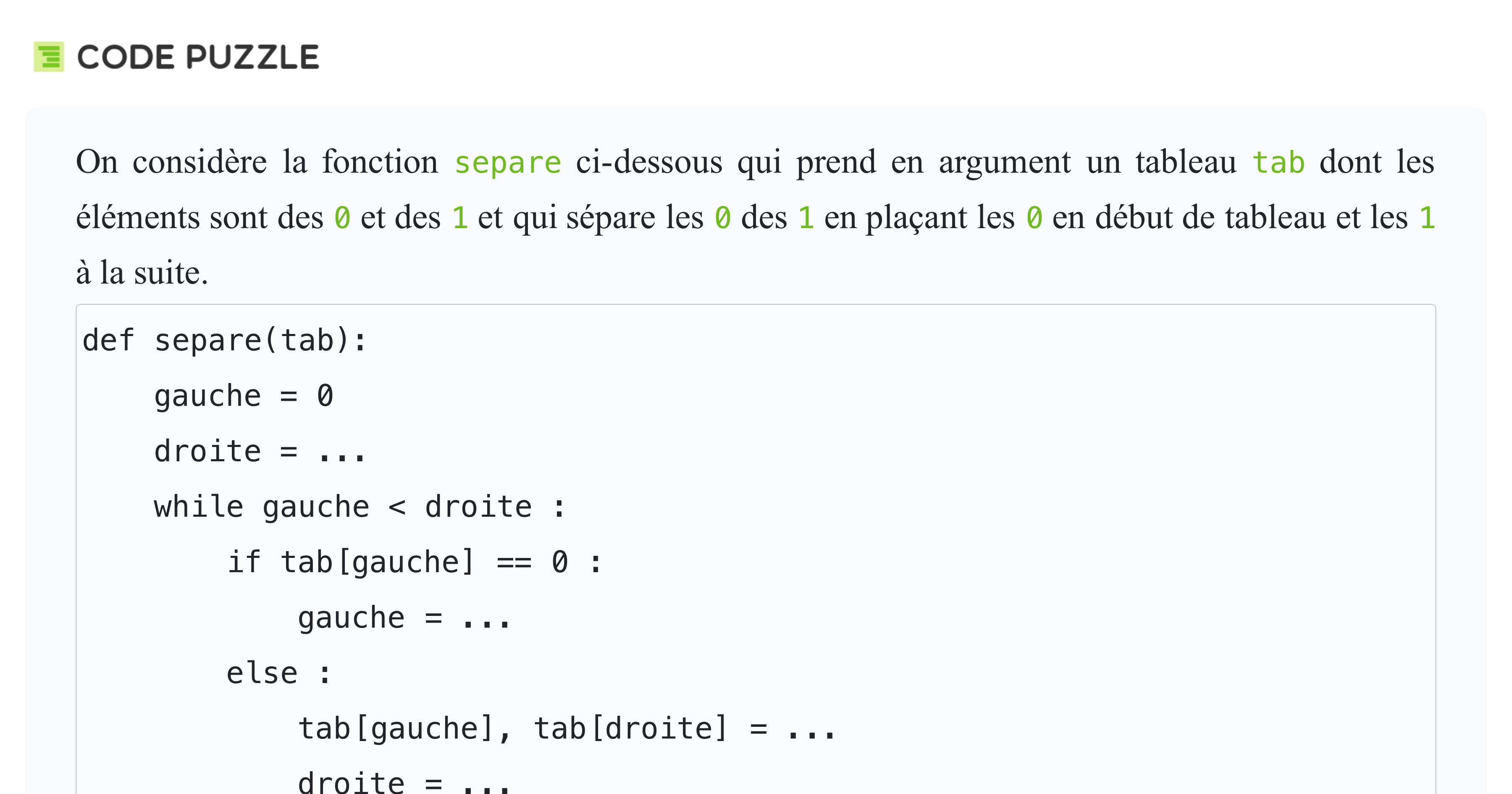 Code Puzzle | Défi - DWG82