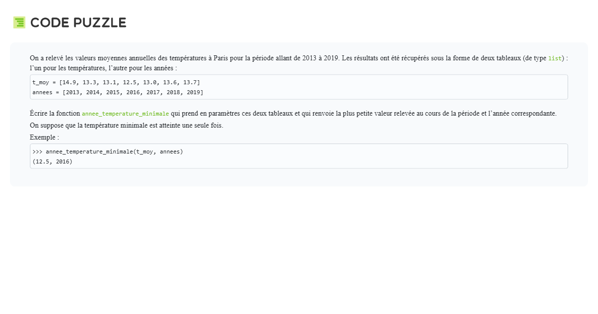 Code Puzzle | Défi - DXESM