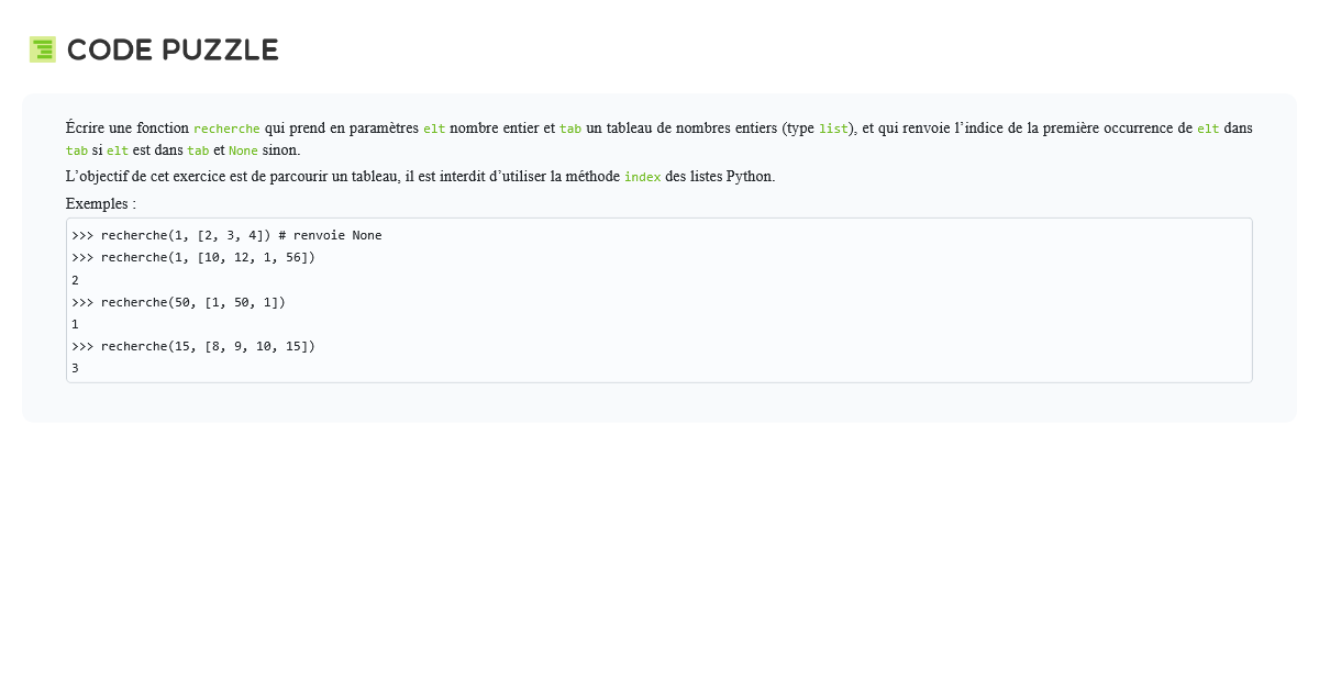 Code Puzzle | Défi - DXSF9